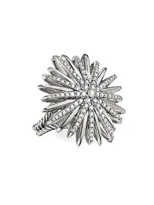 David Yurman Starburst Ring With Diamonds - Silver