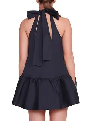 Staud Marlowe Halter Flounce Minidress
