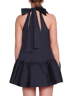 Staud Marlowe Halter Flounce Minidress