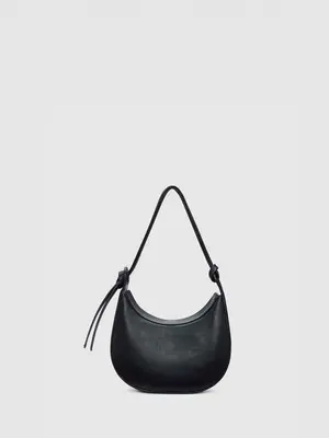 REFORMATION Mini Rosetta Leather Shoulder Bag - Black