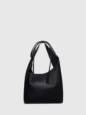 REFORMATION Small Vittoria Leather Tote - Black
