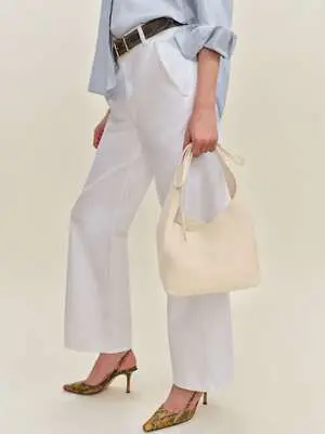 REFORMATION Small Vittoria Leather Tote - Ivory