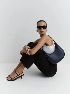 REFORMATION Medium Rosetta Shoulder Bag - Black