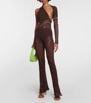 ROBERTA EINER Dina Asymmetrical Knit Bodysuit - Brown