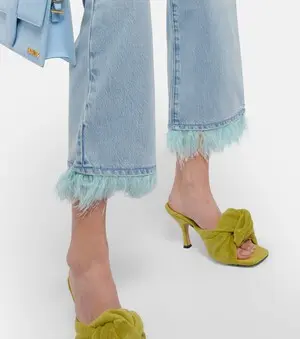 FRAME Le Dancing Jane Feather-trimmed Jeans