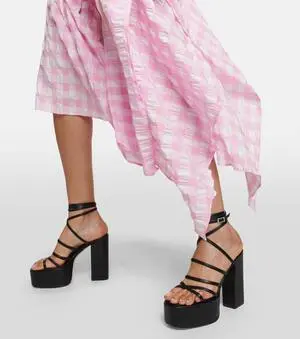 Paris Texas Evita Embellished Leather Platform Sandals - Black