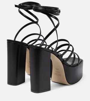 Paris Texas Evita Embellished Leather Platform Sandals - Black
