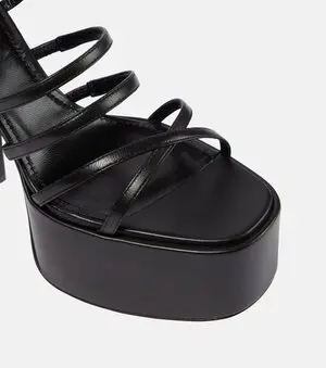 Paris Texas Evita Embellished Leather Platform Sandals - Black