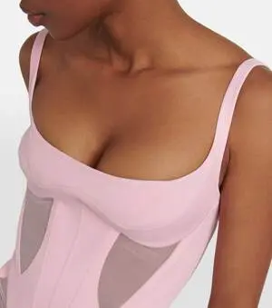 MUGLER Paneled Bustier - Pink