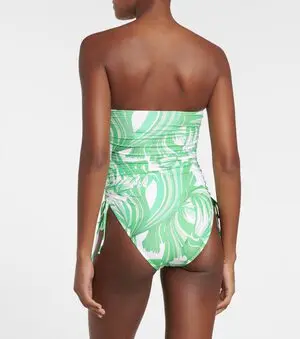 Melissa Odabash Sydney Strapless Printed Swimsuit - Green