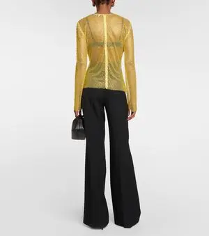 Giuseppe Di Morabito Crystal-embellished Mesh Top