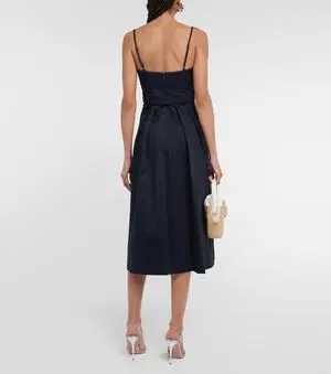 Carolina Herrera Belted Cotton-blend Midi Dress
