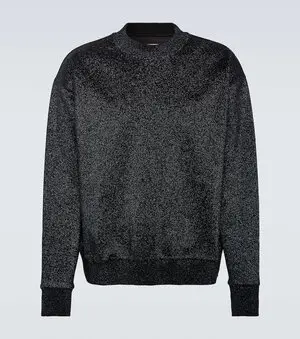 JIL SANDER Metallic Crewneck Sweater - Black