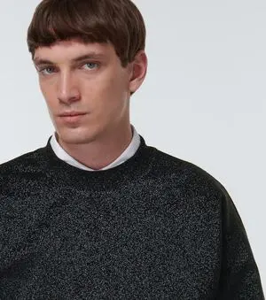 JIL SANDER Metallic Crewneck Sweater - Black