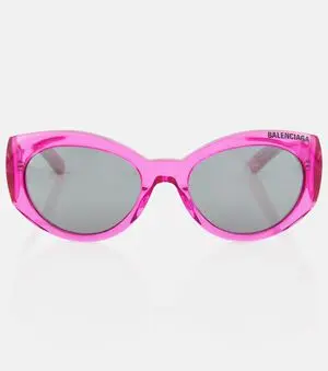 Balenciaga Everyday Logo Round Sunglasses - Pink