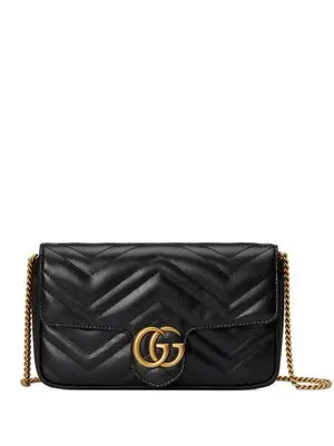 Gucci Mini Gg Marmont Leather Crossbody Bag - 1061 Black