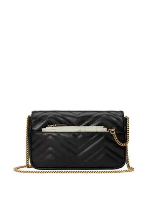 Gucci Mini Gg Marmont Leather Crossbody Bag - 1061 Black