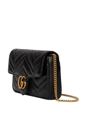 Gucci Mini Gg Marmont Leather Crossbody Bag - 1061 Black