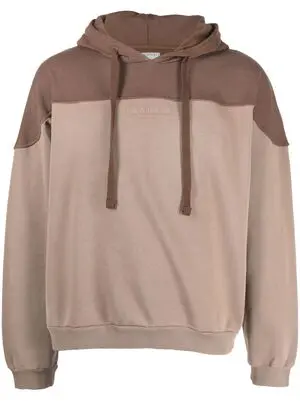 Guess Embroidered Logo Cotton Hoodie - Brown