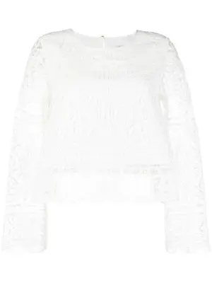 Max & Moi Guipure Lace Long-sleeve Top