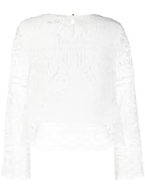 Max & Moi Guipure Lace Long-sleeve Top