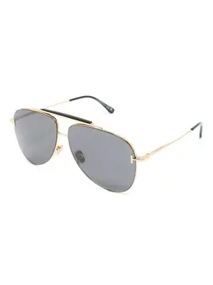 TOM FORD T-logo Pilot-frame Sunglasses