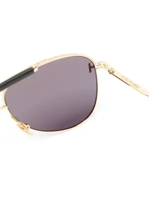 TOM FORD T-logo Pilot-frame Sunglasses