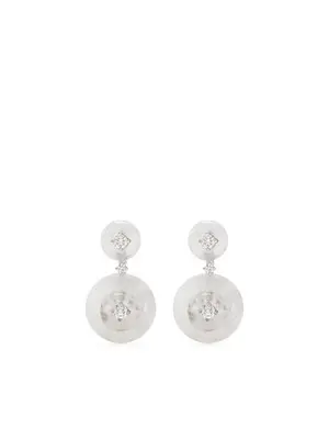 Fernando Jorge 18kt White Gold Diamond And Moonstone Drop Earrings - Silver