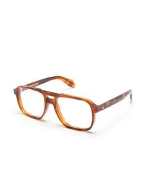 CUTLER & GROSS Tortoiseshell Rectangle-frame Glasses