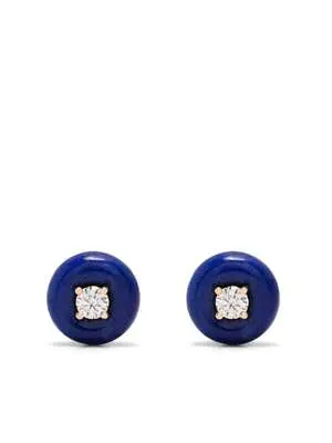 Fernando Jorge 18kt Rose Diamond And Lapis Lazuli Stud Earrings - Gold