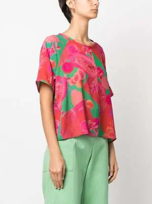 Henrik Vibskov Abstract-print Silk T-shirt