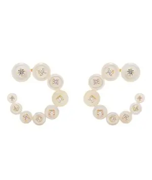 FERNANDO JORGE 18kt Yellow Gold Diamond And Mother-of-Pearl Earrings