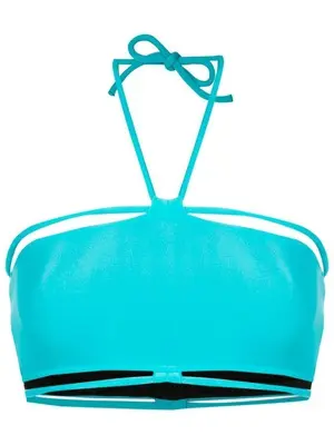 GLORIA COELHO Halterneck Bikini Top - Blue