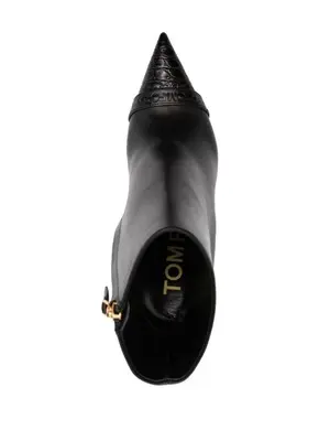 TOM FORD Pointed Toe Leather Ankle Boots