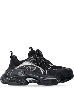 Balenciaga Triple S Sketch-print Sneakers - Black