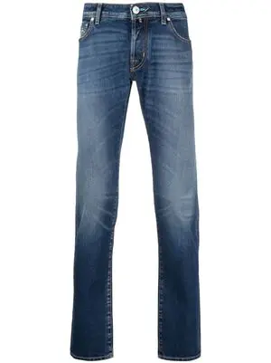 Jacob Cohen Embroidered-logo Slim-fit Jeans