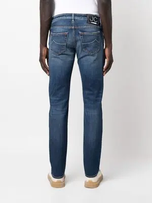 Jacob Cohen Embroidered-logo Slim-fit Jeans
