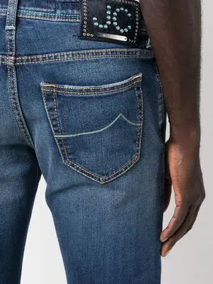 Jacob Cohen Embroidered-logo Slim-fit Jeans