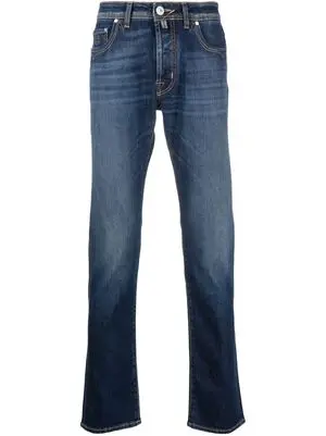 Jacob Cohen Embroidered-logo Slim Jeans - Blue