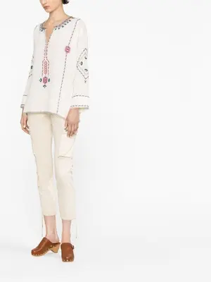 Isabel Marant Étoile Embroidered Motif Long-sleeved Blouse