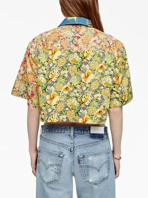RE/DONE Patchwork-design Cropped Shirt