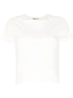 Cynthia Rowley Punch-hole Detail Cotton T-shirt - White