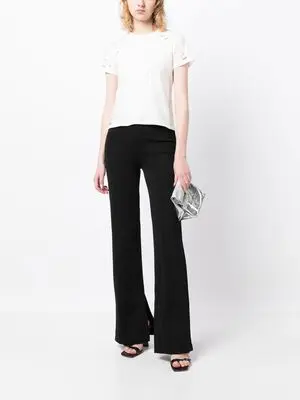 Cynthia Rowley Punch-hole Detail Cotton T-shirt - White