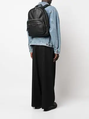 Santoni Grained-texture Leather Backpack