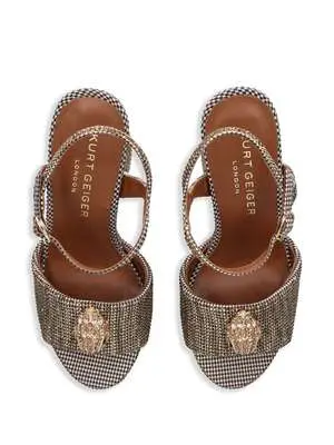 Kurt Geiger 125mm Kensington Platform Houndstooth Sandals