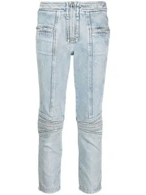 Isabel Marant Étoile Zip-embellished Cropped Jeans - Blue