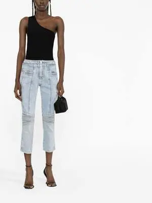 Isabel Marant Étoile Zip-embellished Cropped Jeans - Blue