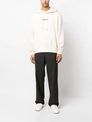 JIL SANDER Logo-print Cotton Hoodie - Neutrals