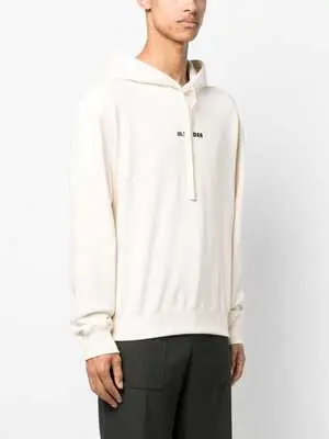 JIL SANDER Logo-print Cotton Hoodie - Neutrals