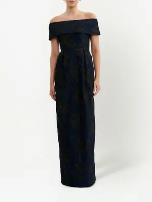Rebecca Vallance Antoinette Off-shoulder Gown - Blue
